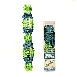 Lux Blox Green and Teal Fidget Flexer Set (30 Pieces) Flexible and Versatile Construction Blocks