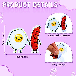 50 Pcs Anxiety Sensory Stickers Textured Strips Stickers Food Theme Stickers Desk Fidget Toys Anti Stress Toys for Adults Teens Phone Desk Laptop Classroom Office Supplies, 10 Styles