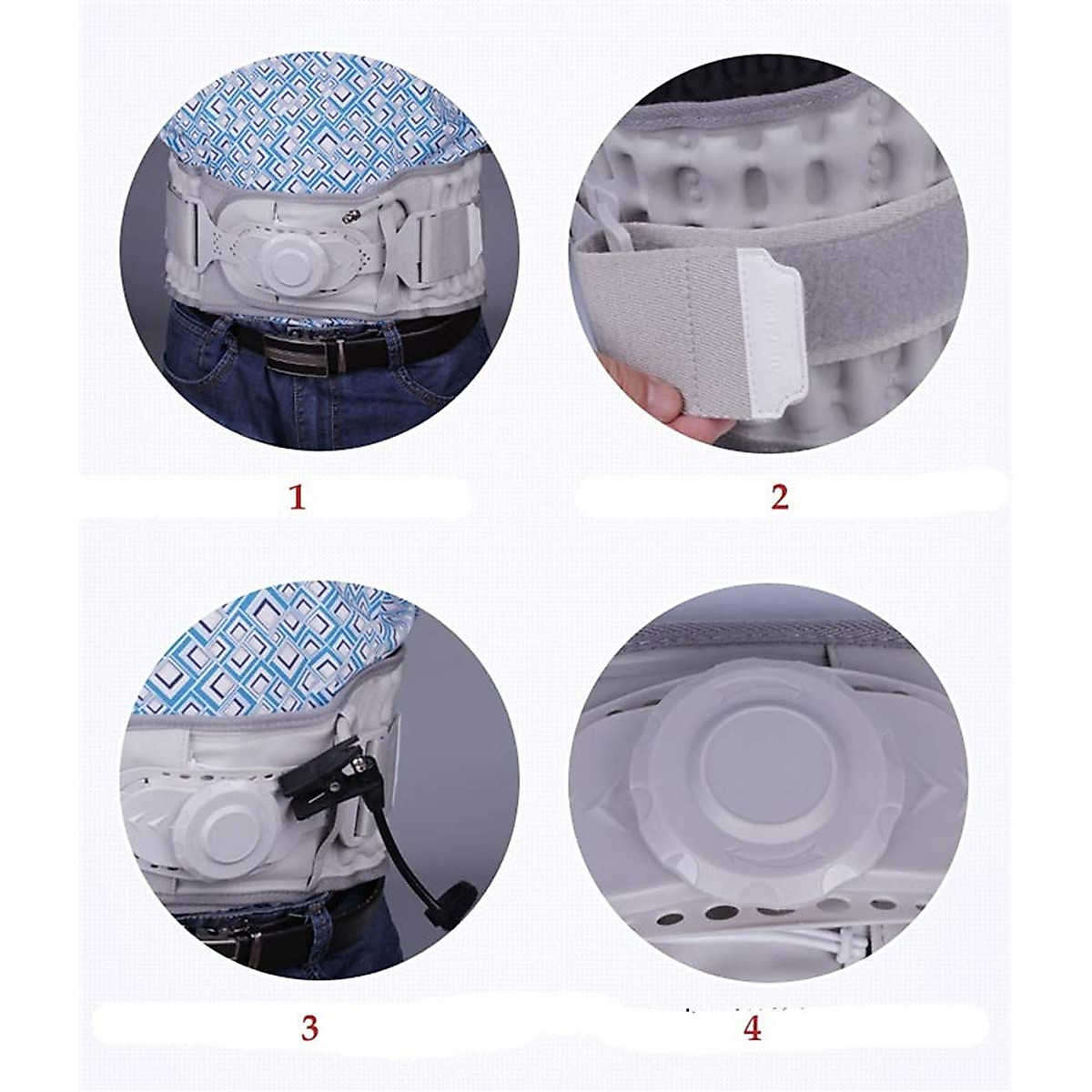 LSRRYD Durable Lumbar Support Belt Back Support Belt Inflatable Traction for Pain Relief and Injury Prevention