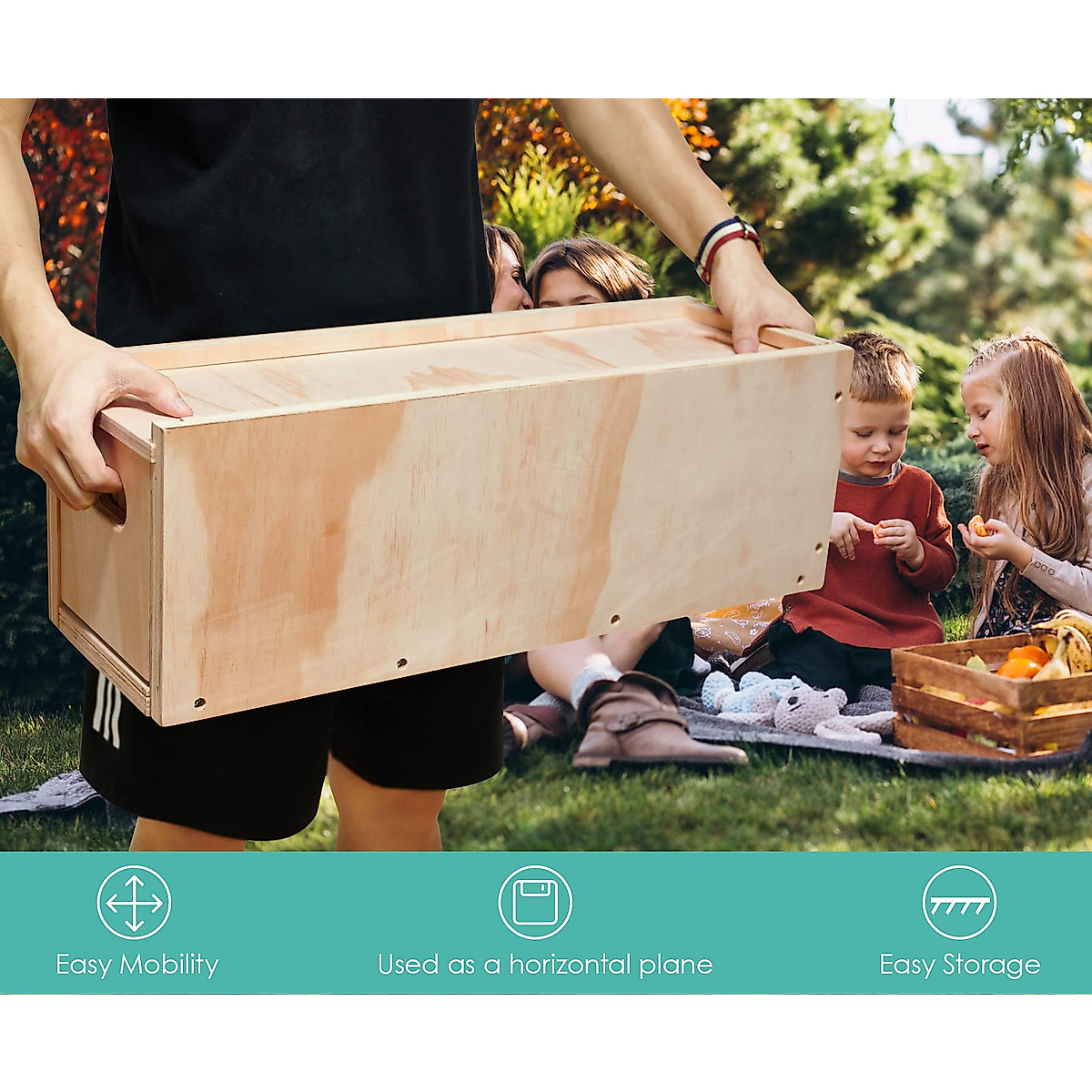 CELETOY Giant Stacking Game, Quick Set-up & Quick Storage Block Wooden Tower Game Set with Carrying Bag and Tumble Tower Box, Grows to Over 6ft, Lawn Games Backyard Outdoor