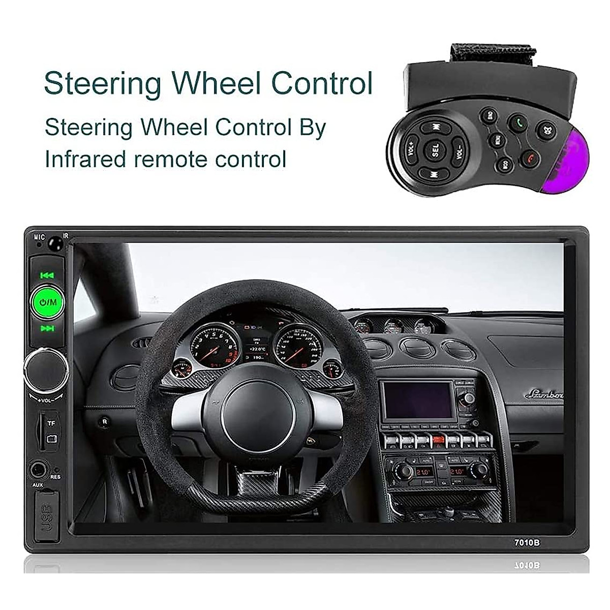 Hodozzy Double Din Car Stereo 7 inch Touchscreen Car Radios with Bluetooth Indash 2 Din Car Audio Head Unit Support Mirror Link for Android/iOS USB TF AUX FM MP5 Multimedia Player + Backup Camera