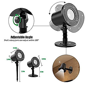 Christmas Lights Outdoor Lights Outside LED Projector Halloween Decorations Waterproof White Moving Snowflake Landscape for Christmas, Holiday, Birthday, Wedding, Party, Garden