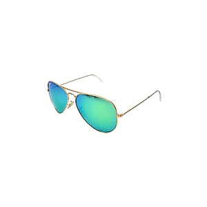 Ray Ban RB3025 112/19 58mm Blue Green Mirror Aviator Sunglasses Bundle-2 Items