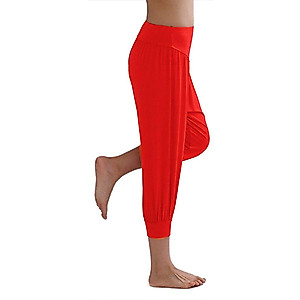 LKXHarleya Women Modal Harem Yoga Pants Loose Casual Fold Over Pilates Capri Pants Yoga Pants