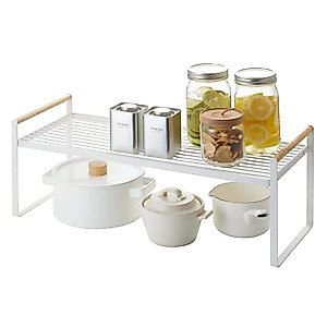 YAMAZAKI home Wired Organizer Rack-Kitchen Storage Shelves, One Size, White - 3803
