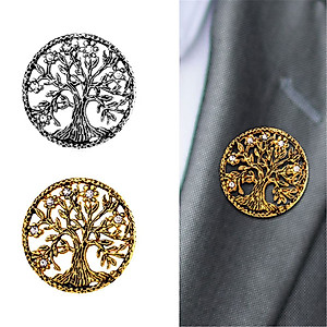 Lapel Pin Brooch for Women 18K Gold Plated CZ Brooches for Grandma Friend Graduation Gift Family Tree of Life Brooches