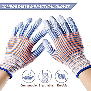 TOBEHIGHER Gardening Gloves for Women - Gardening Gloves 12 Pairs, Breathable Rubber Garden Gloves, Outdoor Protective Working Gloves