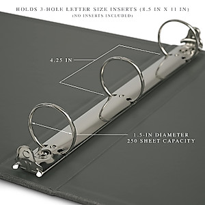 Jumping Fox Design Linen Fabric 3 Ring Binder, 1.5 Inch Binder, for 3 Hole Punch Letter Size Loose Leaf Paper (Letter Size, 3 Round Ring, 1.5", Forest Green)