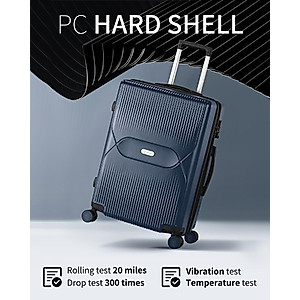 Zitahli Luggage Sets 2 Piece, All Expandable Suitcase Set, Carry On Luggage Set, PC Hard Case Luggage with TSA Lock Spinner Wheels YKK Zippers, 20in 28in (Navy Blue)