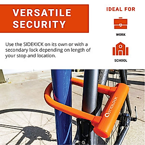 OTTOLOCK Sidekick Compact U-Lock | Lightweight Silicone-Coated Bike Lock (Orange)