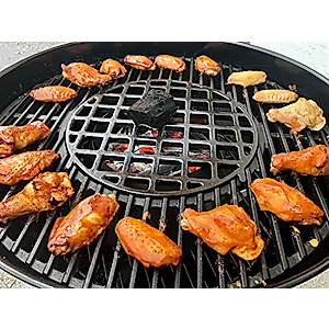 QuliMetal 8835 Cast Iron Gourmet BBQ System Cooking Grate for Weber 22.5 inches One-Touch Silver, Bar-B-Kettle, Master-Touch and One-Touch, 22 1/2 Inch Weber Performer and Premium Charcoal Grill