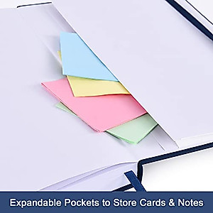 Hardcover Lined-Journals-Notebooks 304 pages, Heavy Duty B5 College Ruled Notebook, 100gsm Thick Lined Paper, Faux Leather cover, for Women Men Work School, 7.6'' X 10'' (Navy Blue)