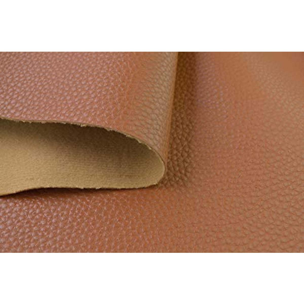 Wento 0.9mm Thick 2 Yards Sofa Lychee Skin Camel Faux Leather Fabric Wearproof PU Leather for Furniture Car Seat Upholster Pleather for Furniture Cover(#8,2 Yards)