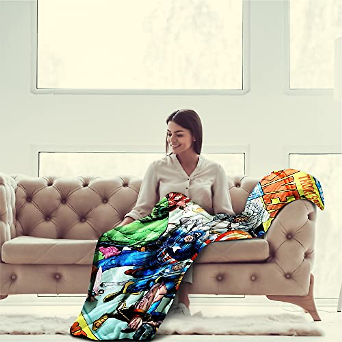 Bazillion Dreams Marvel Avengers Assemble Fleece Softest Comfy Throw Blanket for Adults & Kids| Measures 60 x 45 Inches