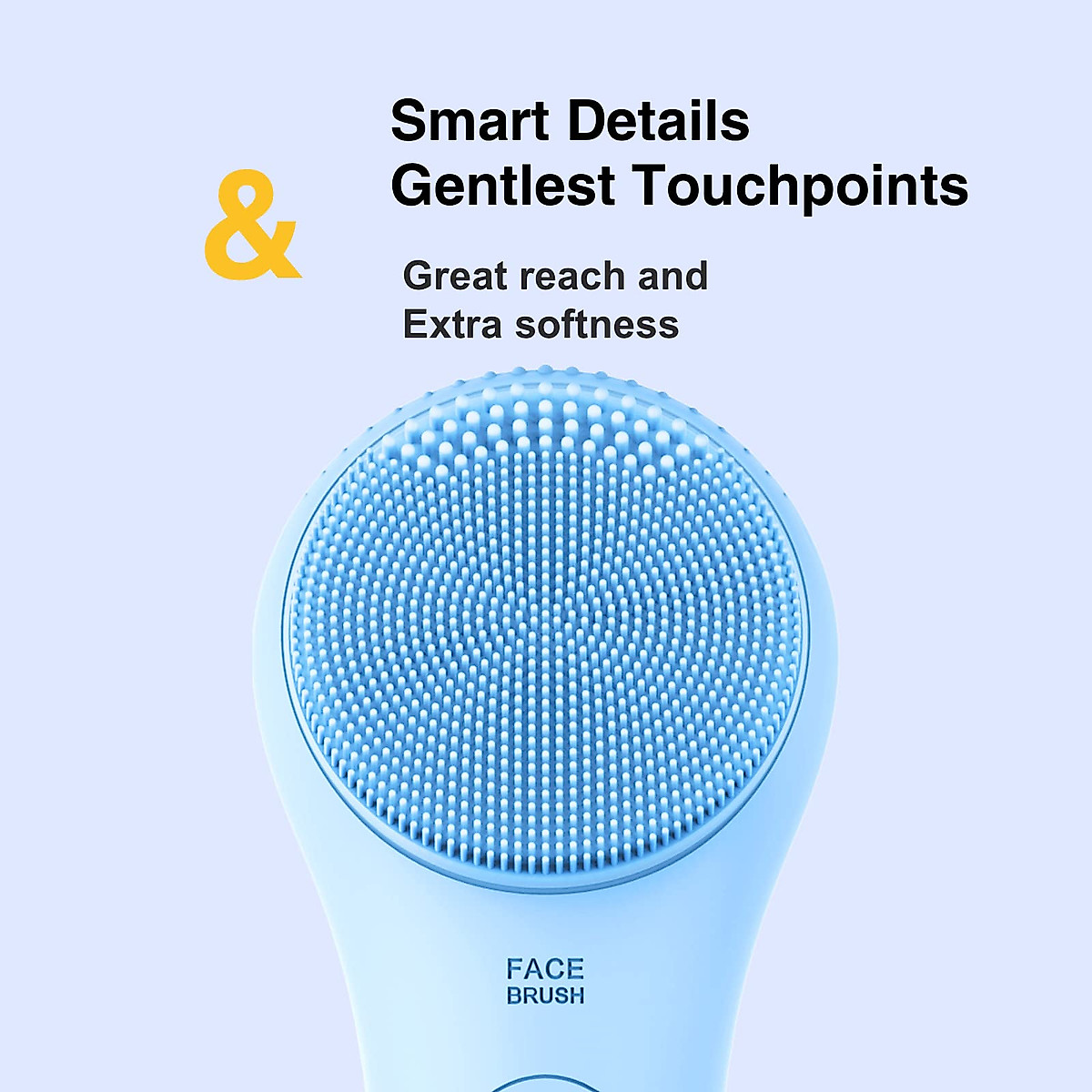 Sonic Face Scrubber, Waterproof Face wash Brush for Men & Women, Rechargeable Face Brushes for Cleansing and Exfoliating, Electric Facial Cleanser Brush - Mint