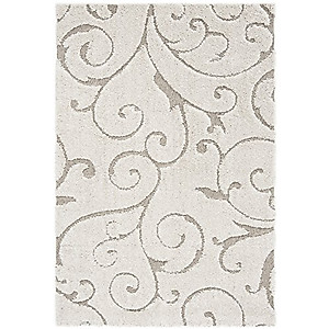 SAFAVIEH Laguna Shag Collection Area Rug - 8' x 10', Cream & Beige, Non-Shedding & Easy Care, 1-inch Thick Ideal for High Traffic Areas in Living Room, Bedroom (SGL455-1113)