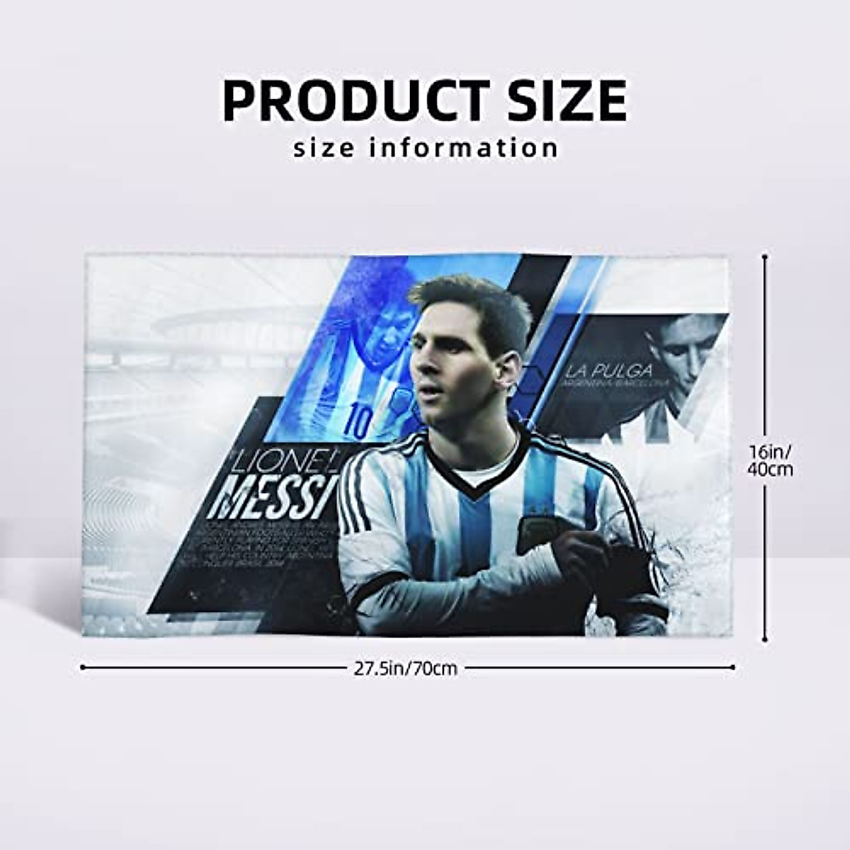King of Argentina #10 Messi Facial Washcloths Face Wash Cloth Soft Fast Drying Facial Cleansing Cloth for Face 16 X 27.5 Inch