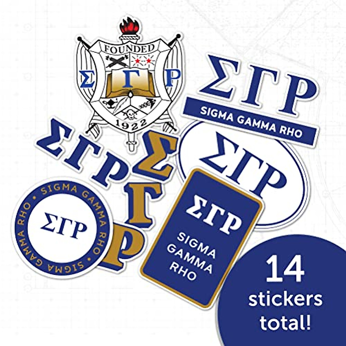 Sigma Gamma Rho Standard Sticker Sheet Decal Laptop Water Bottle Car (Full Sheet - Standard)