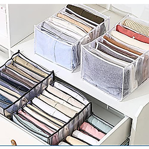 Wardrobe Clothes Organizer - Portable Closet Organizers for Jeans, T-shirt, Leggings, Socks, Storage Containers Baskets with Multiple Layers , Save Space Clothing Storage Bins