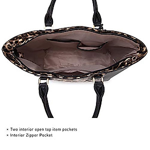 Large Tote Bags Vegan Leather Purses and Handbags for Women Top Handle Ladies Shoulder Bags Satchel Hobo 2pcs Set Leopard