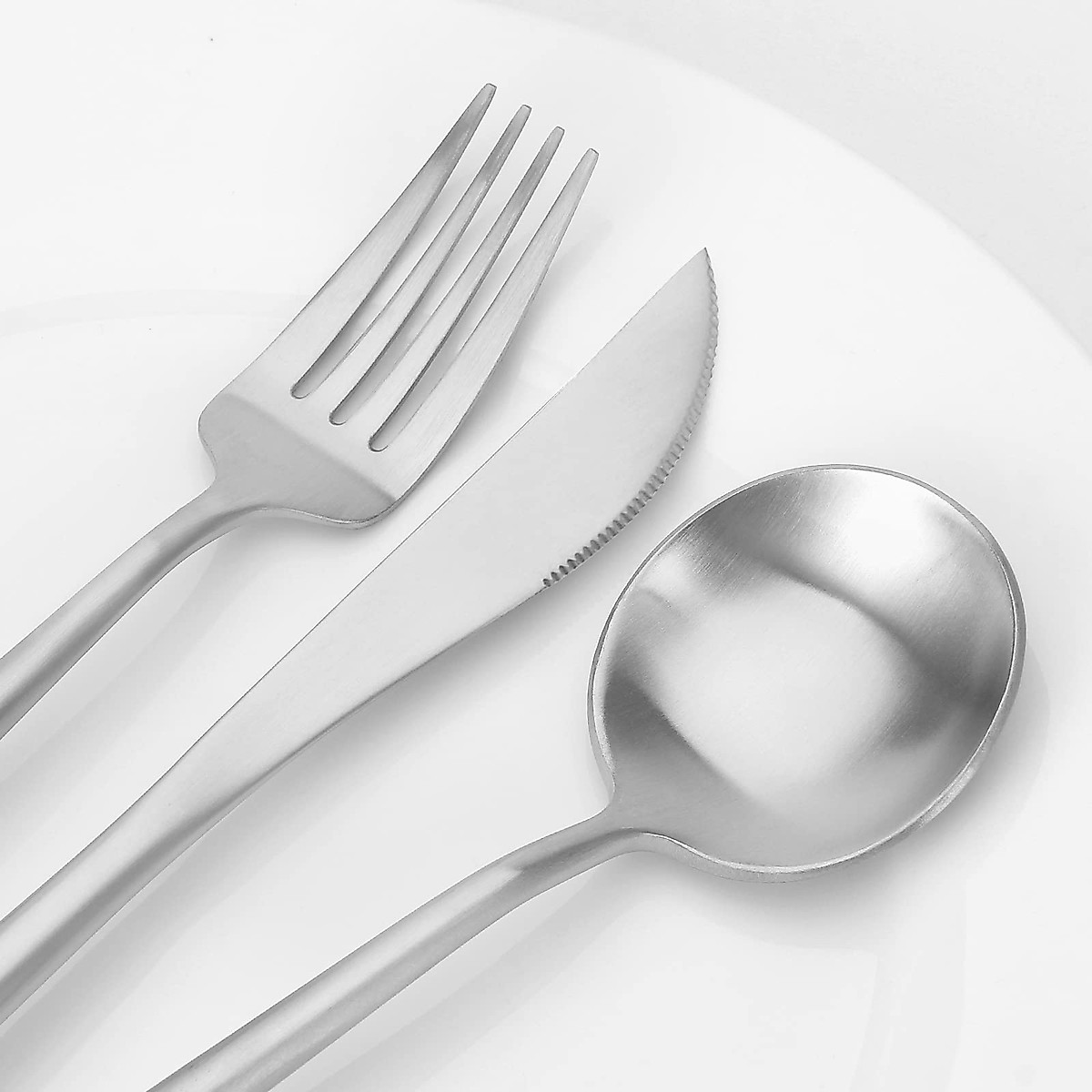 Matte Silverware Set, Vanys 20 Piece Stainless Steel Cutlery Flatware Set, Kitchen Utensil Sets for 4, Tableware With Knife Spoons And Forks Set, Satin Finished Polished