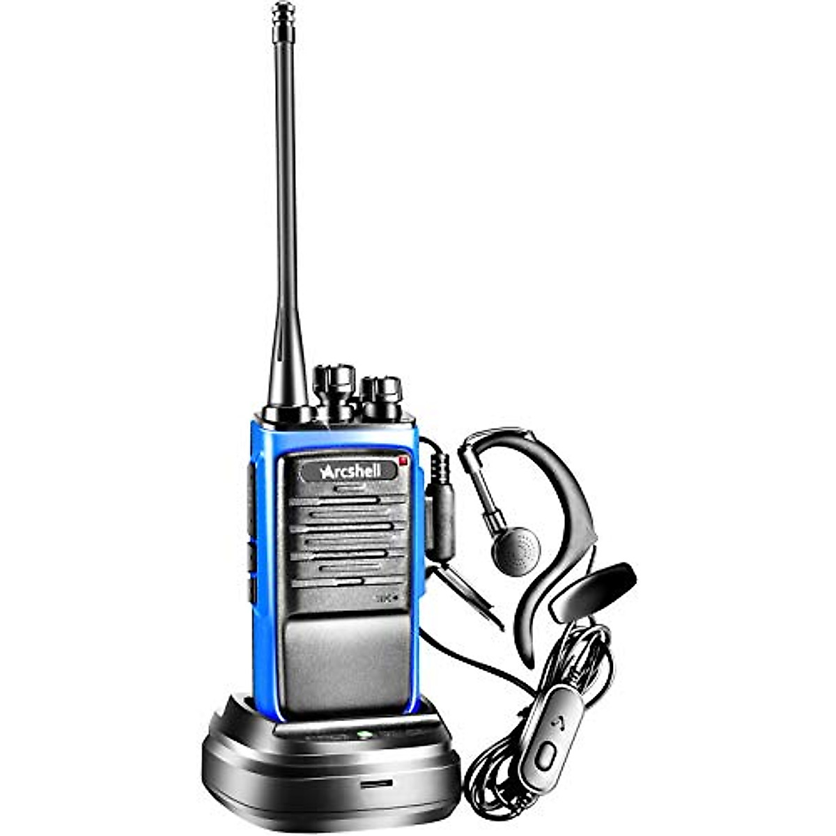 Arcshell Rechargeable Long Range Two-Way Radios with Earpiece 6 Pack Walkie Talkies Li-ion Battery and Charger Included