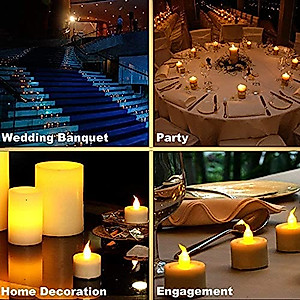LEOSAN Tea Lights Flameless Led Candles:24 Pack Flickering Warm Yellow 200 Hours Battery Operated Powered Tea Light for Party Wedding Birthday Easter Gifts and Home Decoration