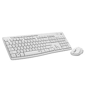 Logitech MK295 Wireless Mouse & Keyboard Combo with SilentTouch Technology, Full Numpad, Advanced Optical Tracking, Lag-Free Wireless, 90% Less Noise - Off White