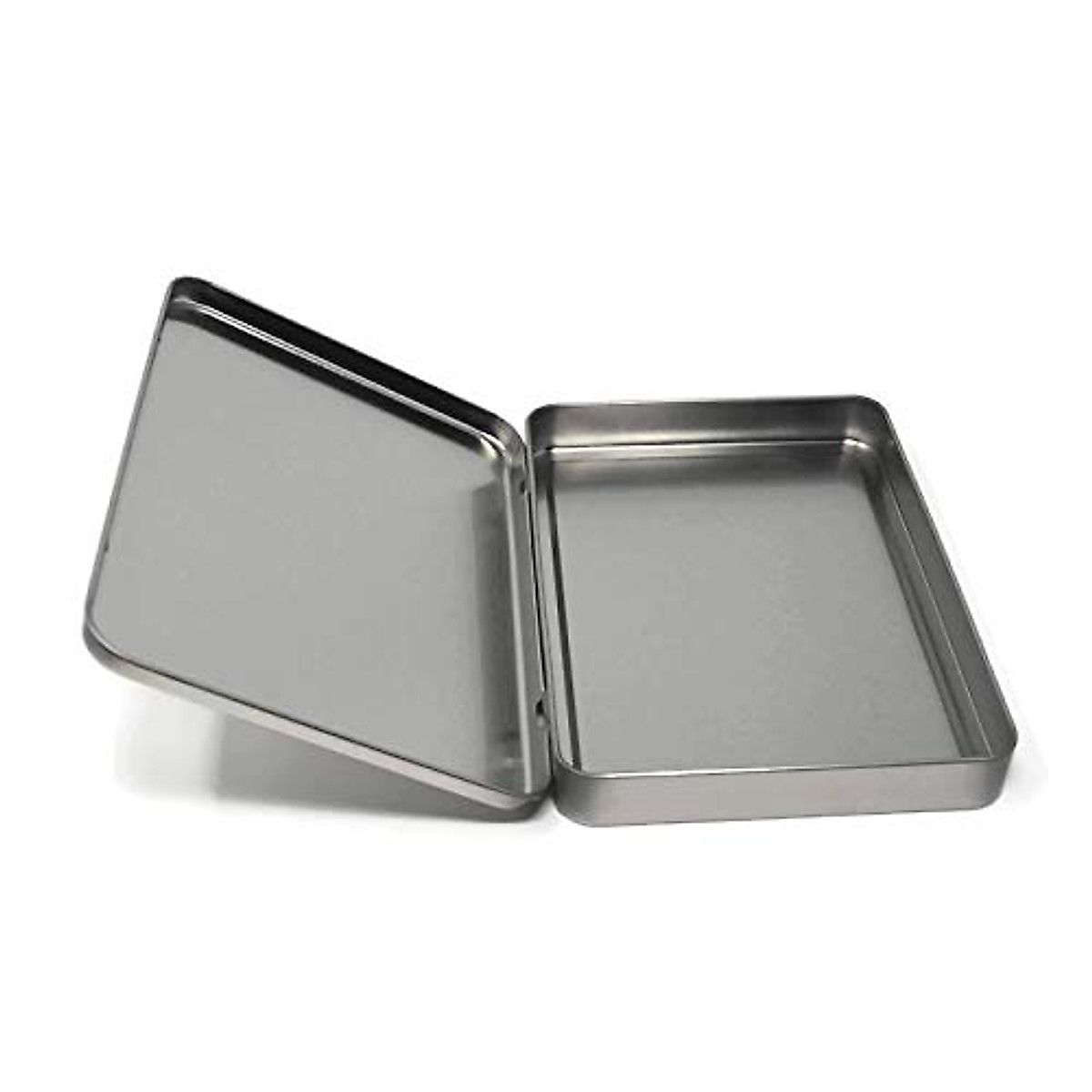 (2 Pack) Tin Container, Large (7.25" x 5.25" x 1") by Crafftin - Hinged, Metal Rectangular tins for Crafts, Survival Supplies, Kitchen Storage, and General Organization