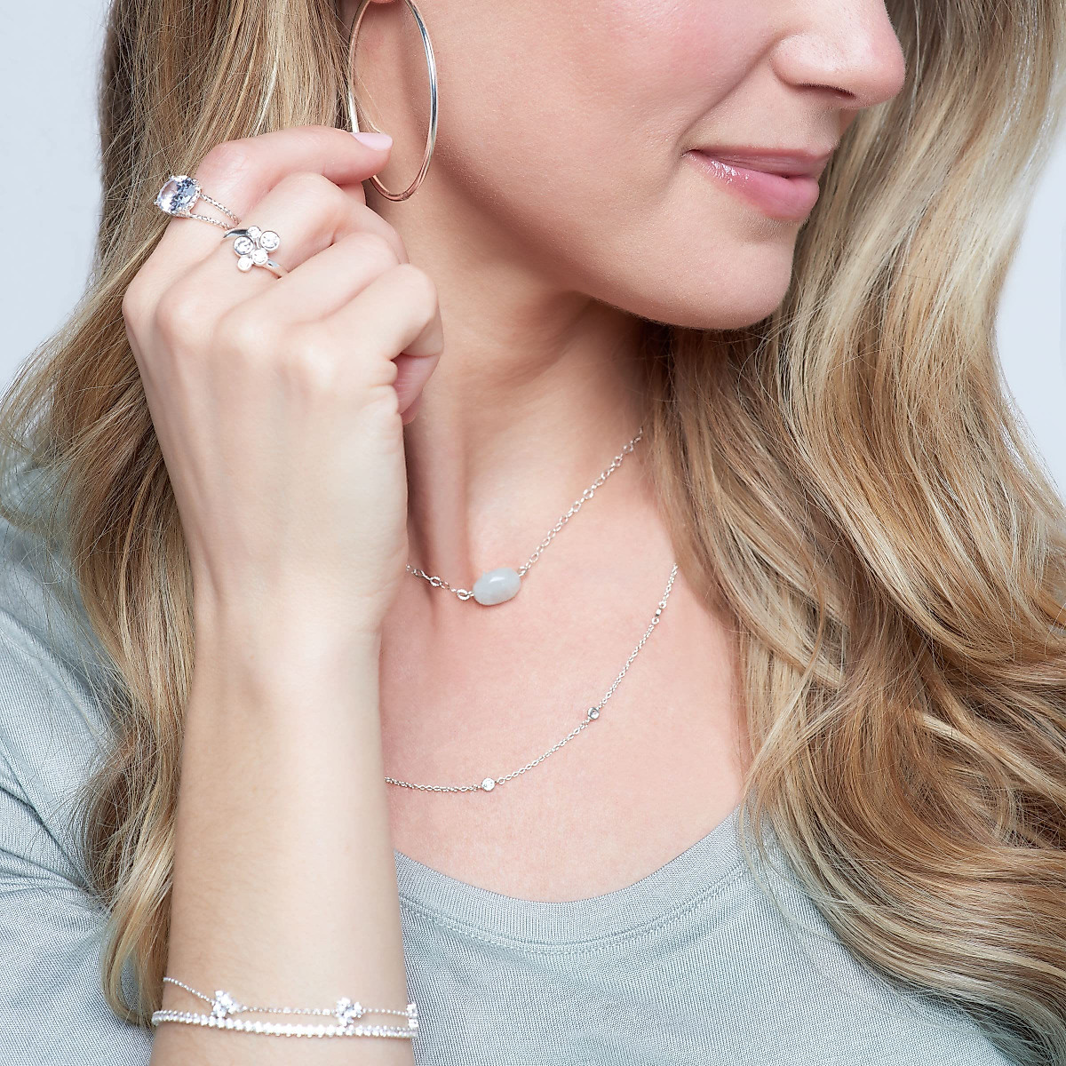 Silpada 'Mirrored Dreams' Hoop Earrings in Sterling Silver