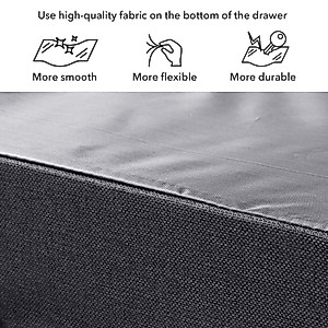 ROMOON Fabric Dresser for Bedroom, Chest of Drawers with Removable Fabric Bins, Organizer and Storage Drawers for Closet, Living Room, Entrance, Nursery (Dark Grey)