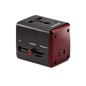 Samsonite Worldwide Power Adapter, Black/Red, One Size