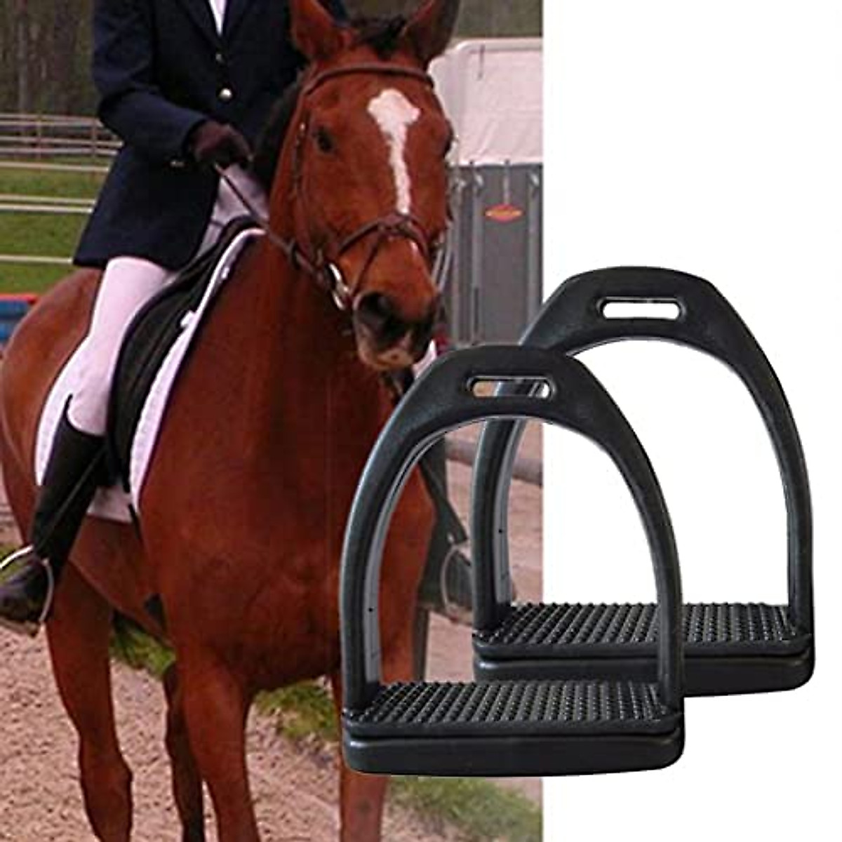 N/A 2pcs Children Adults Durable Horse Riding Stirrups 2 Sizes for Horse Rider Lightweight Wide Track Anti Slip Equestrian (Size : X-Large)