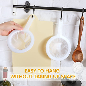 Zopeal 2 Pieces Ultra Fine Mesh Strainer Nylon Food Juice Strainer Yogurt Mesh Sieve Plastic Colander with Handle Mini Brine Shrimp Separation Net for Kitchen(100/400 Mesh)