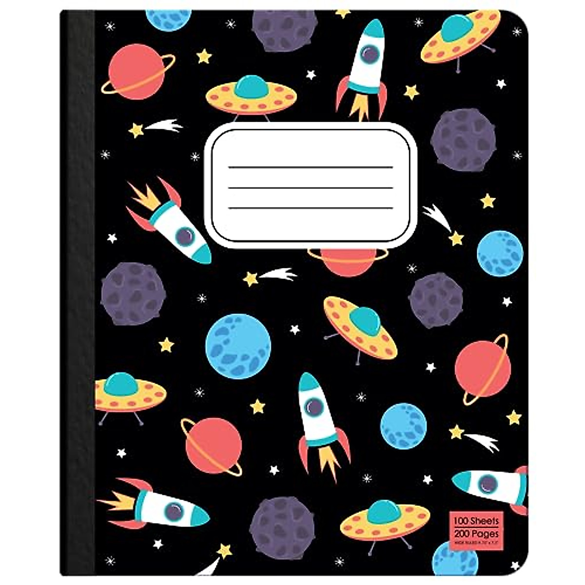 ScribbleMate Cute Composition Notebook Wide Ruled, Set of 3 Composition Notebpooks for Kids, Wide Ruled Composition Notebook for Boys and Girls. 100 pages 200 sheets. 9.75” x 7.5”
