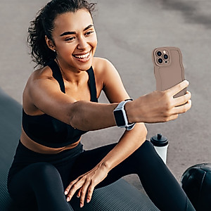 Anuck for iPhone 13 Pro Max Case Wave, Curly Frame Design for Women Girls, Cute Wavy Solid Color Aesthetic Phone Case Soft Flexible TPU Shockproof Full-Body Protective Cover 6.7" - Brown