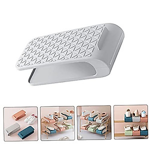Alipis 2pcs Slipper Adjustable Use Stack Space Display Household Stacker Home Shop Saving Shelves Organization Holders Holder Storage Double Slots Shoes Grey -layer Saver Shoe Slot