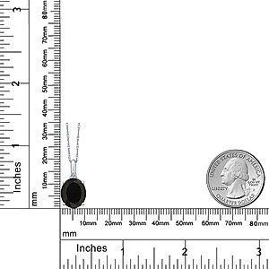 Gem Stone King 14K White Gold Oval Gemstone Birthstone and White Diamond Necklace | Oval 12X10MM | White Gold Pendant Necklace For Women | with 18 Inch Chain