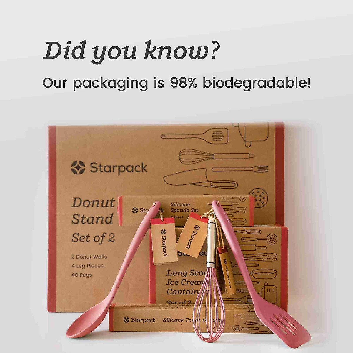 StarPack Ice Cream Containers for Homemade Ice Cream (2 Pcs) - Reusable Ice Cream Storage Containers for Freezer - Leak-Free Ice Cream Containers with Lids (Silicone) - 1 Liter per Ice Cream Container