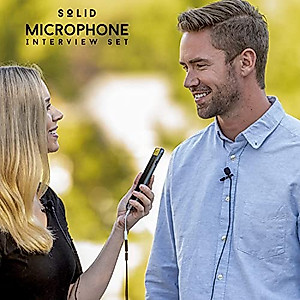 Solid Clip On Lavalier Lapel Microphone 2 Pack Set for iPhone and Android Vlogging, Interview, Selfie Videos