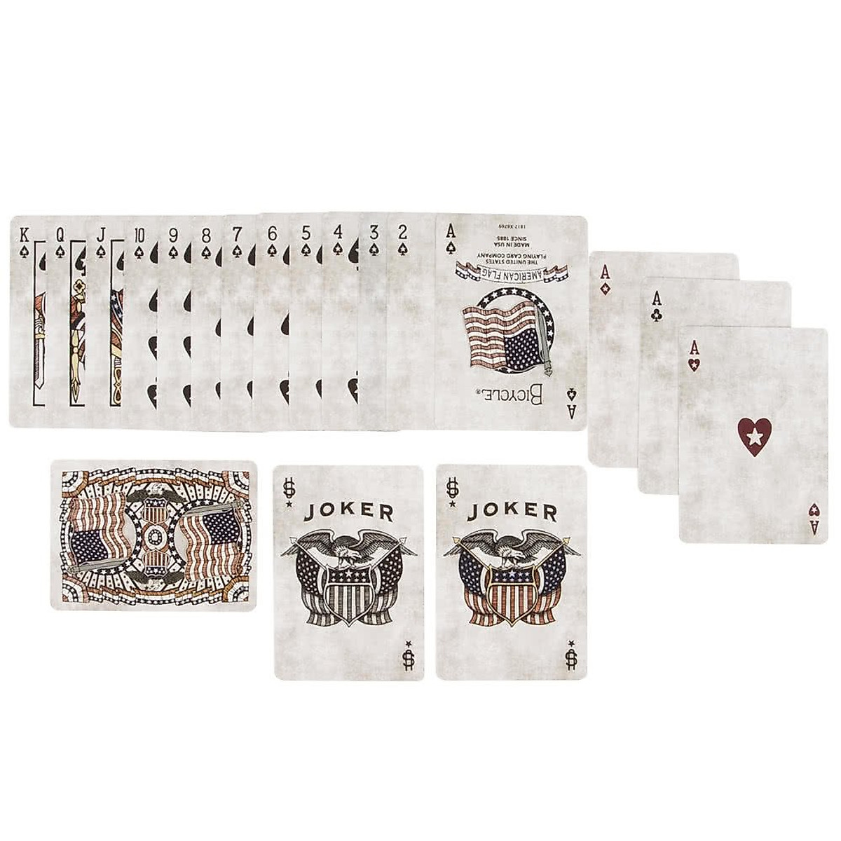 Bicycle American Flag Poker Size Standard Index Playing Cards - 1036202,10 years old and up