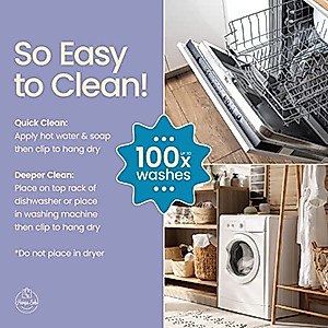 Harps&Seb Reusable Swedish Dishcloths for Kitchen – Super Absorbent Washable Swedish Dish Towels with Convenient Hanging Clips – Odorless Non Scratch Cellulose & Cotton Dish Cloth Set – 6 Pack