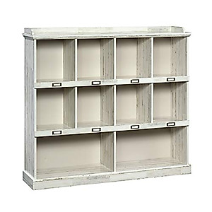 Sauder Barrister Lane Bookcase, L: 53.15" x W: 12.13" x H: 47.52", White Plank finish