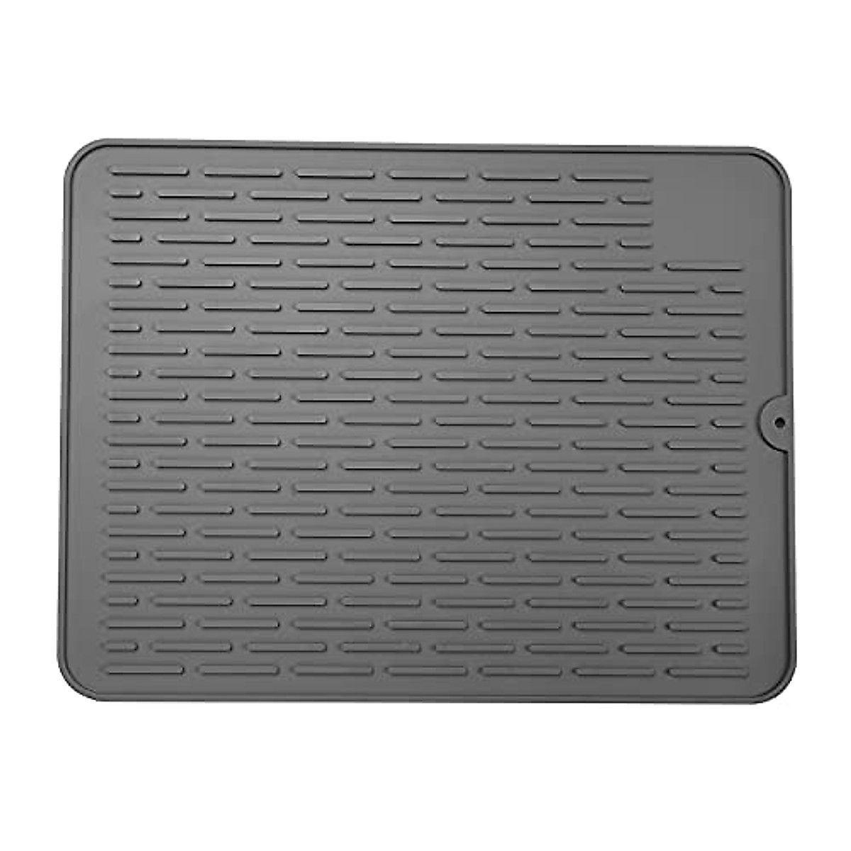 Olodeer Silicone Dish Drying Mat - 16"x12" - Kitchen Counter Mat,Dish Draining Mat,Sink Mat,Dishwasher Safe,Heat Resistant,Eco-Friendly.Dark Grey