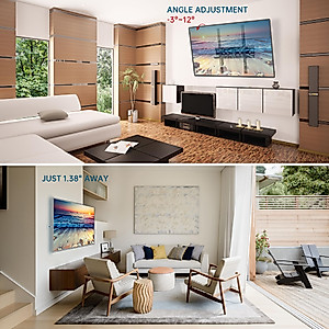 OKURMOUNT TV Wall Mounts, TV Mount 65 Inch, Tilting TV Mounting Bracket Adjustable for 32-65 Inch TV Wall Mount with Quick Release Lock, Low Profile Wall Mount TV Bracket Max VESA 400x400mm, 115lbs