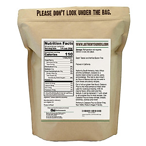 Anthony's Cassava Flour, 4 lb, Batch Tested Gluten Free, Non GMO, Vegan