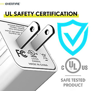 iPhone Charger Set, 2-Pack Overtime Apple MFi Certified Lightning Cables with 1 Dual USB Wall Adapter - 2.4 AMP Compatible w/iPhone 11 Pro Max XS XR X 8 7 6S 6 Plus SE iPad (Rose Gold/Rose Gold, 10ft)