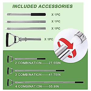 BARAYSTUS Garden Hoe for Weeding Long Handle Hula Hoe Stirrup Hoe Garden Tool Stainless Steel Poles Adjustable Long Handle Weeding Hoe, 55.9-INCH