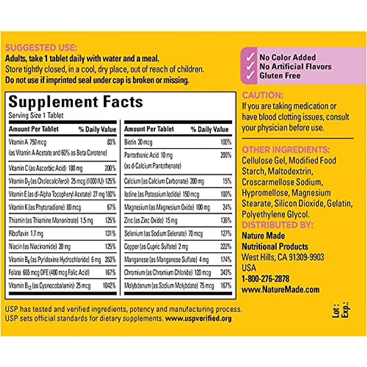 Nature Made Multi for Her 50+ Vitamin/Mineral Tablets 90 ea (Pack of 4)