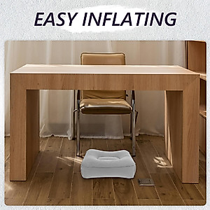 BESPORTBLE Travel Foot Rest Pillow Inflatable Footrest Cushion for Travel Office Home Perfect Airplane Travel Accessories Car Seat Footrest Leg Rest Pillow 2pcs